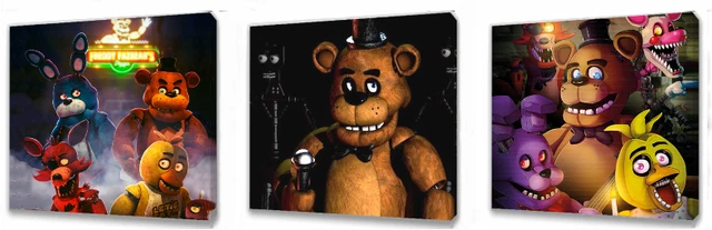 FNAF FIVE NIGHTS at Freddy's canvas wall art plaque pictures set of ...