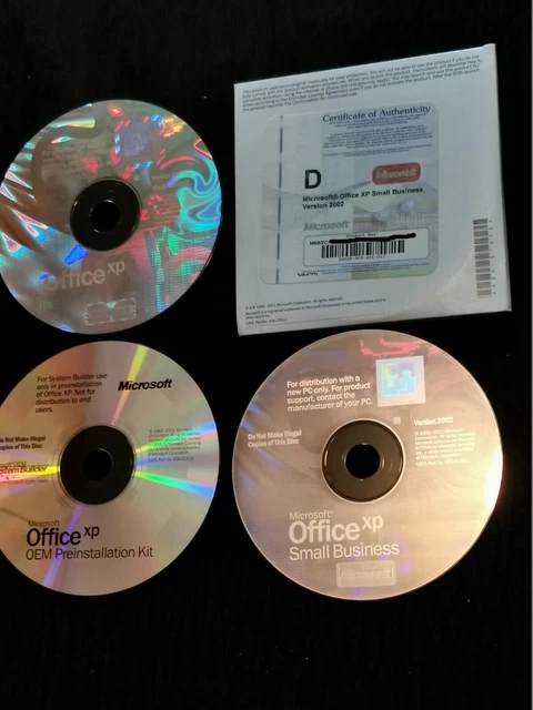 MICROSOFT OFFICE XP Small Business versione 2002 edizione. inglese. CD ...