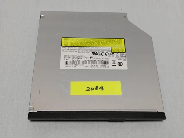 SONY OPTIARC BD-5740H BD/DVD/CD Slim Rewritable Drive Blu-Ray Tested ...