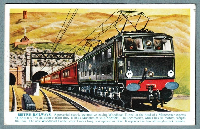 BRITISH RAILWAYS ELECTRIC Locomotive Manchester Express leaving ...