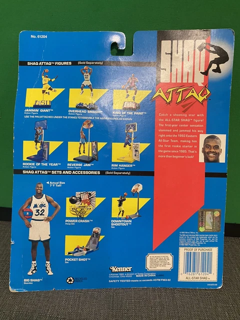 SHAQ ATTAQ ALL-STAR NBA Actionfigur Shaquille O'Neal 1993 Kenner Shaq Attack EUR 22,93 - PicClick DE