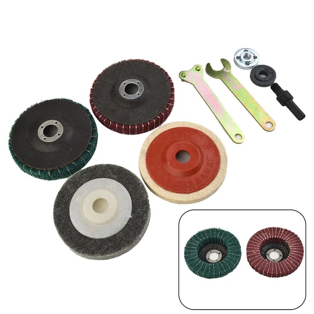 STAINLESS STEEL POLISHING Kit For Angle Grinder Flap Discs Buffing 4 ...