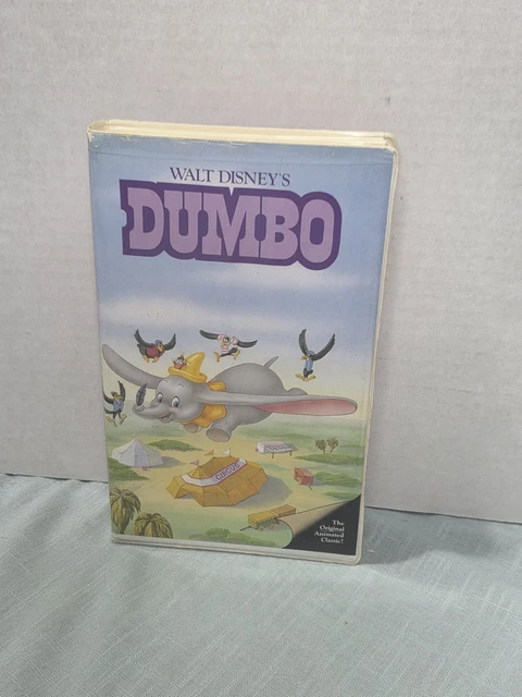 DUMBO VHS WALT Disney Black Diamond Classics 1985 Pink Spine Black ...