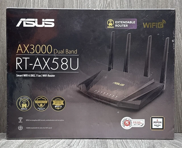 ASUS - AX3000 Dual-Band RT-AX58U Smart WiFi 6 Wireless Router (NEW ...