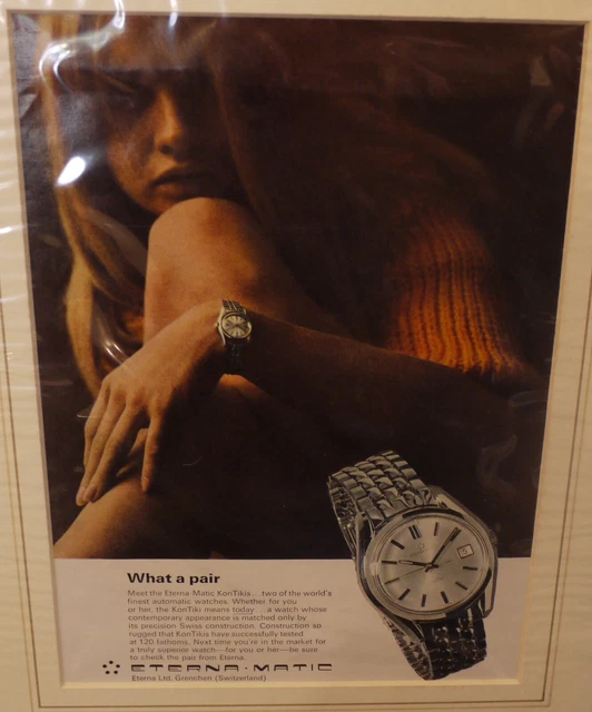 ORIGINAL 1960'S VINTAGE Watch Advert Eterna-matic Ladies Watch ...