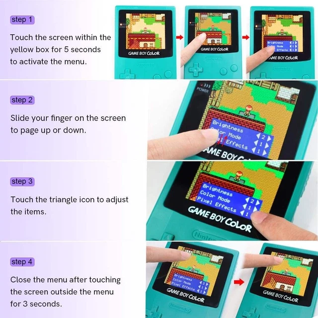 GAMEBOY COLOR GBC AMOLED Touch Laminated OSD OLED Screen kit shell buttons £75.00 - PicClick UK