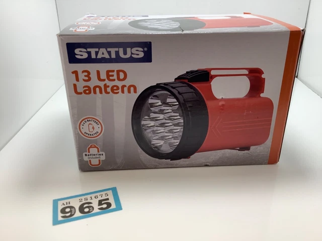 STATUS HIGH POWER 13 Led Lantern Torch In Red/Black Battery Powered ...