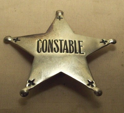 1930'S~CONSTABLE~OBSOLETE~DEPRESSION ERA 5 POINT STAR POLICE OFFICERS BADGE~RARE £137.47 ...