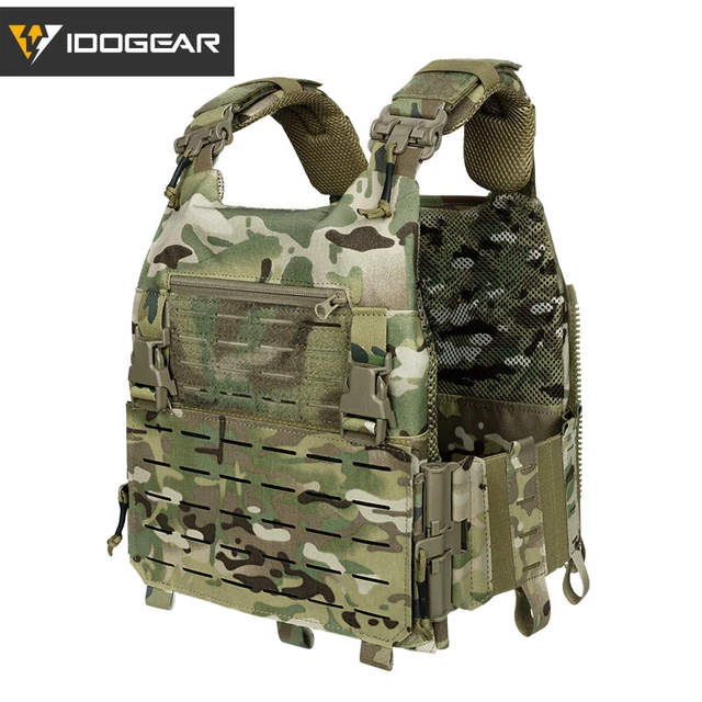 IDOGEAR TACTICAL VEST Airsoft Plate Carrier Laser Cut MOLLE Quick ...