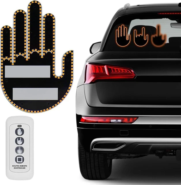 LUSTIGES AUTO-FINGER-LICHT MIT Remote Road Rage Sign Mittelfinger ...
