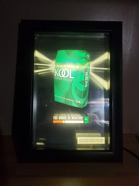 VINTAGE LIGHTED KOOL Cigarettes Made in USA Framed Mirror Advert Bar ...