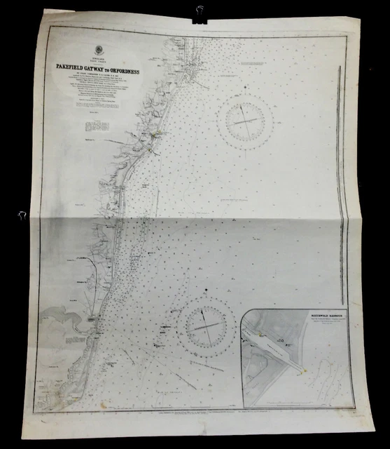 ANTIQUE ADMIRALTY CHART. No.102. PAKEFIELD GATWAY to ORFORDNESS. 1912 ...