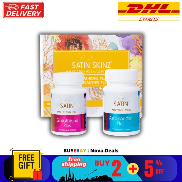 IMPROVED SATIN SKINZ (Authentic 5X Whitening & Anti-Aging Tabs) 2 ...