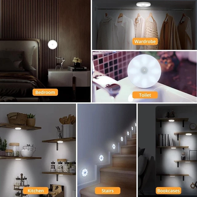 SENSOR LIGHT LED Motion PIR USB Rechargeable Portable Cabinet Stair ...
