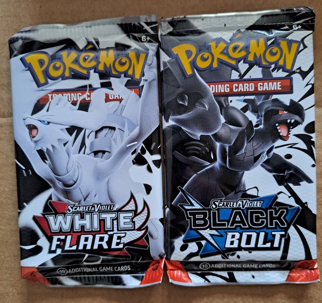 POKEMON S&V BLACK BOLT & WHITE FLARE X 2 BOOSTER PACKS NEW SEALED #2 £ ...