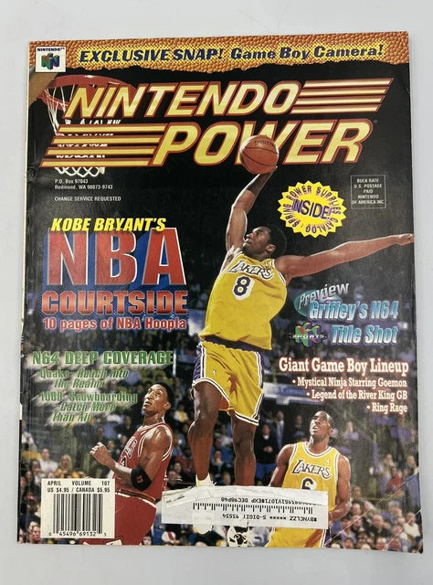 NINTENDO POWER MAGAZINE Volume 107 April 1998 N64 Kobe Bryant w poster ...
