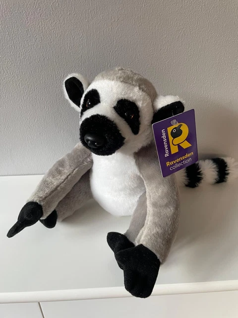 RAVENSDEN SOFT TOY Cuddly Plush Ring Tailed Lemur Stuffed Animal 19cm ...