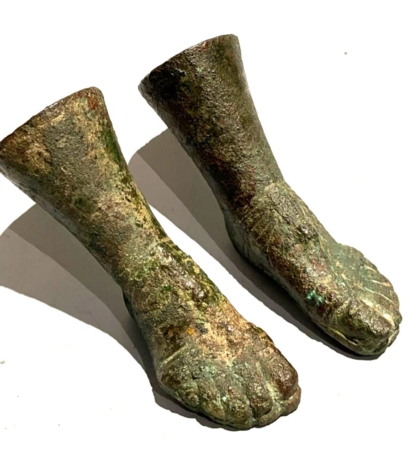 RARE ANCIENT ROMAN Bronze mounts in the form of feet £86.84 - PicClick UK