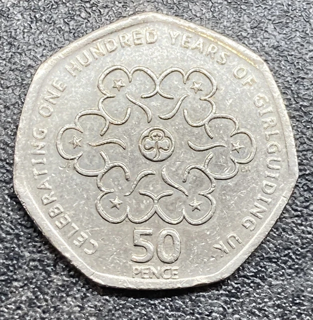 VERY RARE 50P coin Celebrating 100 years of Girl Guiding UK £150.00 ...