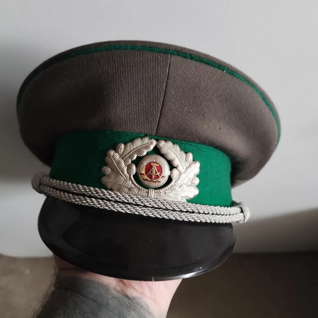 DDR NVA SCHIRMMÜTZE Uniformmütze Größe 52 grün/grau Deutschland ...
