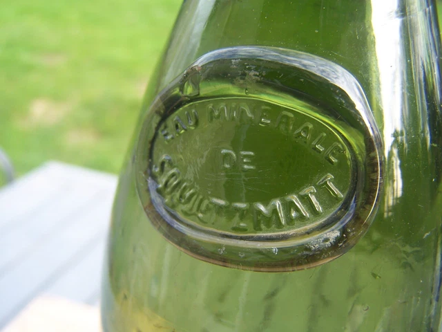 BOUTEILLE ANCIENNE VERRE soufflé sceau Eau Minérale Soultzmatt antique ...