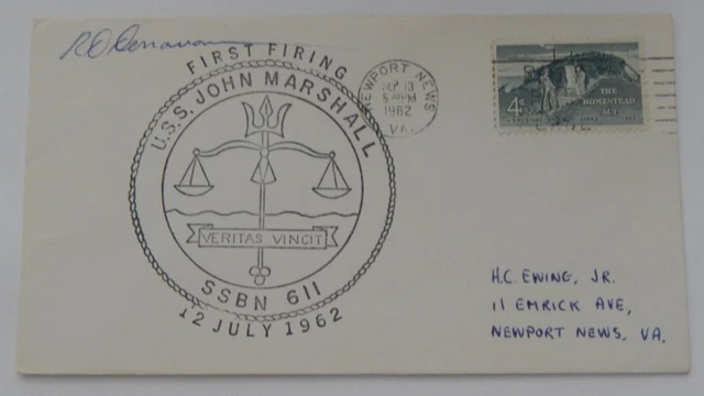 USS JOHN MARSHALL (SSBN 611) first firing Newport News September 13 ...