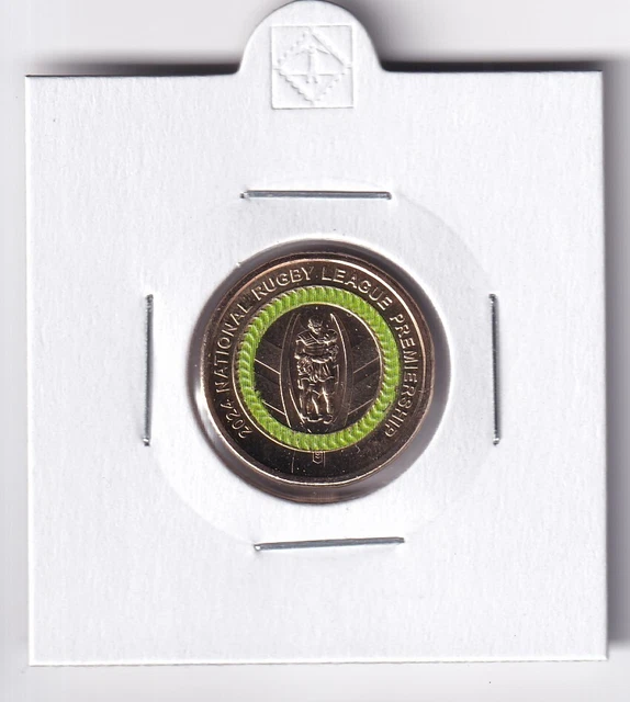 AUSTRALIAN: 2024 $2 Nrl Rugby Coloured Unc Coin In 2X2 Holder - Scarce ...