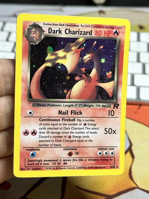 DARK CHARIZARD 4/82 Team Rocket 2000 Olo Rara carta Pokémon WOTC GCC ...