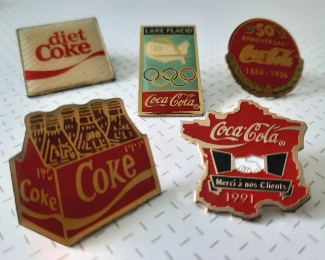 LOT DE 5 Pin's Rares Coca Cola Diet Coke - Pin Vintage Publicité Tv ...