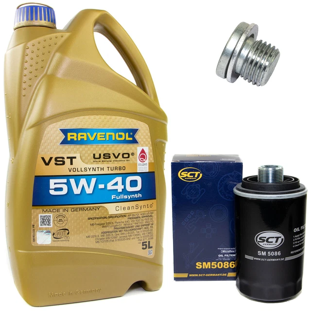 MOTEUR KIT 5W-40 5 Litre + Filtre à Huile Sm 5086 + Hélice pour VW Tiguan 2.0 EUR 71,95 ...