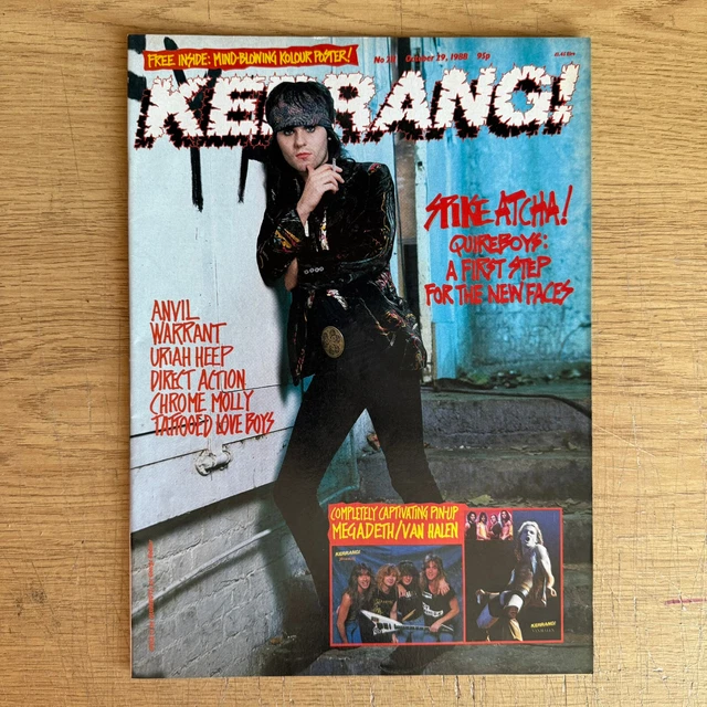 KERRANG MAGAZINE ISSUE 211 Quireboys Anvil Warrant Uriah Heep ...