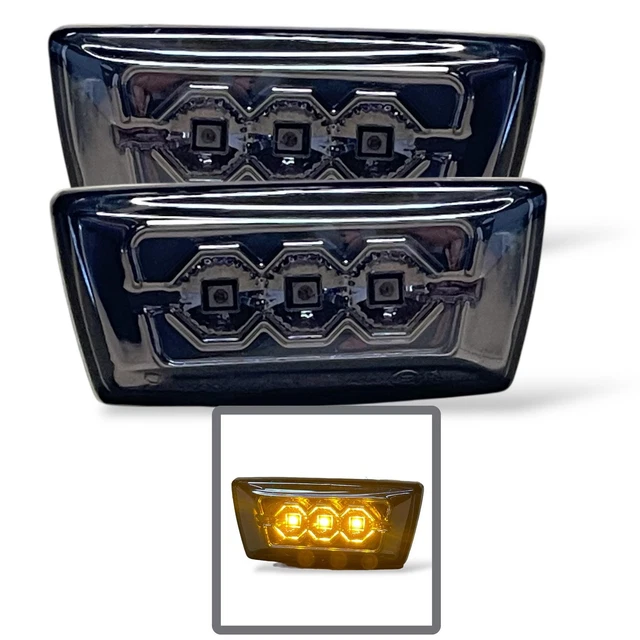 SMOKED CHROME BLACK LED Side Repeaters Indicators for Vauxhall Corsa D ...