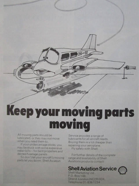 5/1975 PUB SHELL Aviation Service Undercarriage Lubricant Avion ...