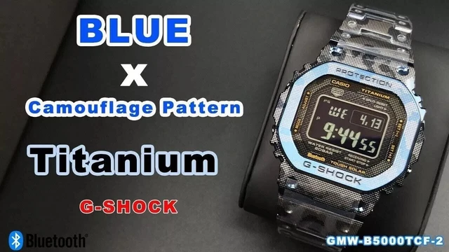 CASIO G-SHOCK BLUE Camo Titanium GMW-B5000TCF-2 Limited Edition BNIB. £ ...
