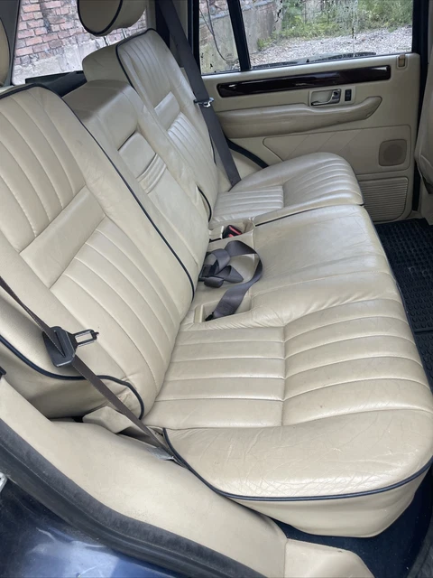 RANGE ROVER P38 Leather Seats Pair Of Cream Black Piping Rear Seats ...