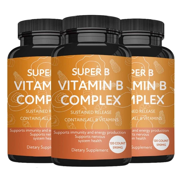 VITAMIN B COMPLEX Capsules-with B1,B2,B3,B5,B6,B12 Energy Support ...