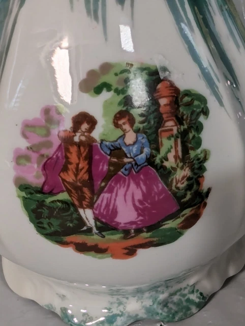 TEA POT VICTORIAN Hand Painted 1960 Green Jap 2 Royal Worcester TeaCup ...