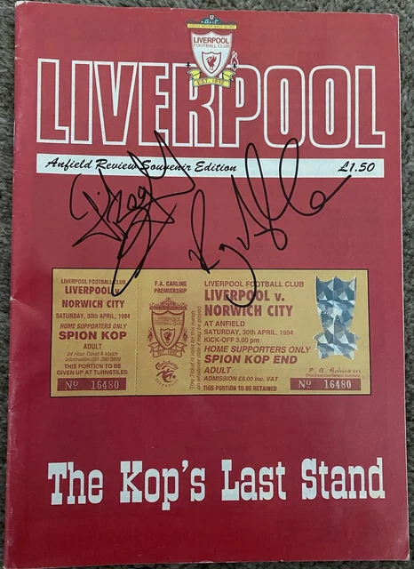 THE KOP’S LAST Stand Original Programme Signed By Legends Beglin And ...