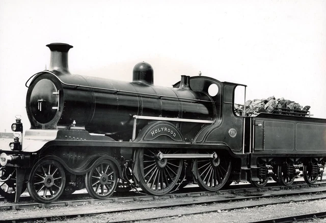 ANTIQUE ALBUMEN TRAIN photograph Holyrood 70 LBSCR Steam Locomotive ...