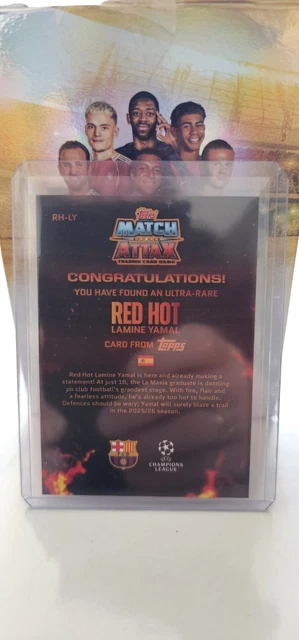 MATCH ATTAX 2025/2026 Red Hot Lamine Yamal 1 in 250 packets RARE FC ...