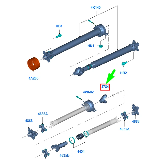 NEW FORD RANGER T6 Rear Axle Drive Shaft Yoke Assy 5161077 Ab39-4784-Aa ...