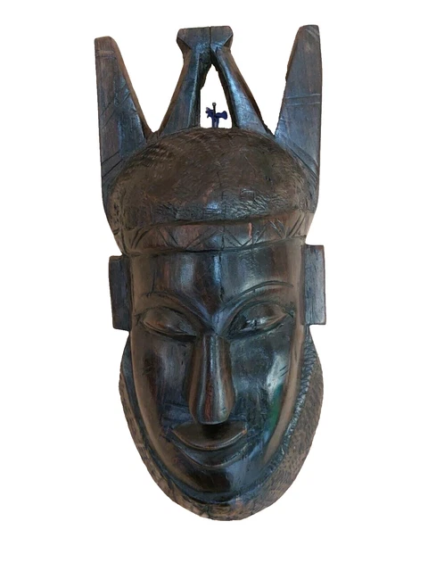 MASQUE ART TRIBAL Africain Ancien , taillé dans Bois massif genre Ebéne ...