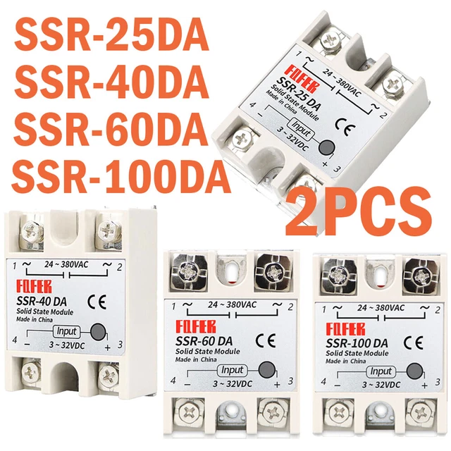 SOLID STATE RELAY Module SSR-25/40/60/80/100DA DC-AC High Voltage ...