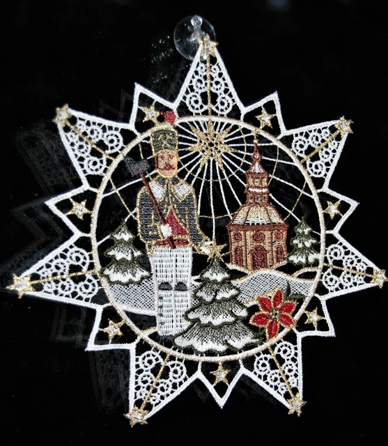 Plauener Spitze Fensterbild Weihnachten