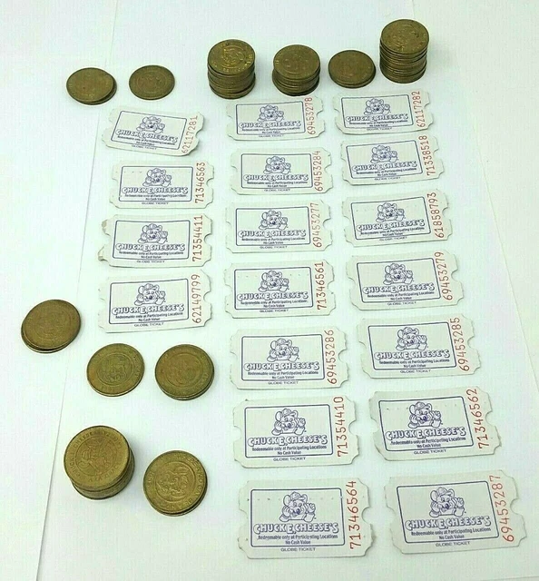CHUCK E CHEESE Tokens Lot 1999-2008 Vintage Coins Lot Of 59 Tokens & 18 ...