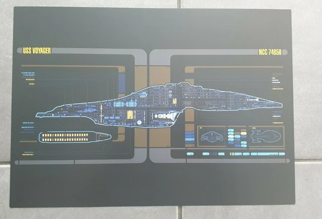 STAR TREK LCARS enterprise uss defiant & uss voyager A3 posters in new ...