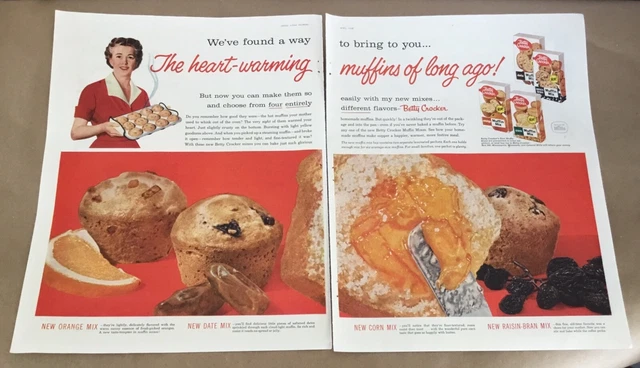 BETTY CROCKER MUFFIN mix 1958 print ad 1950s vintage art retro home ...