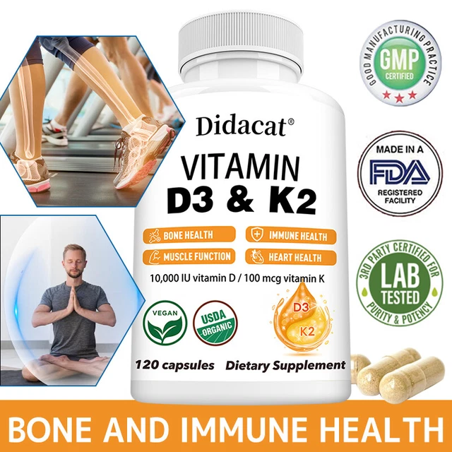 VITAMIN D3 K2 Capsules - Extra Strength D3 10000 IU and K2 100mcg ...