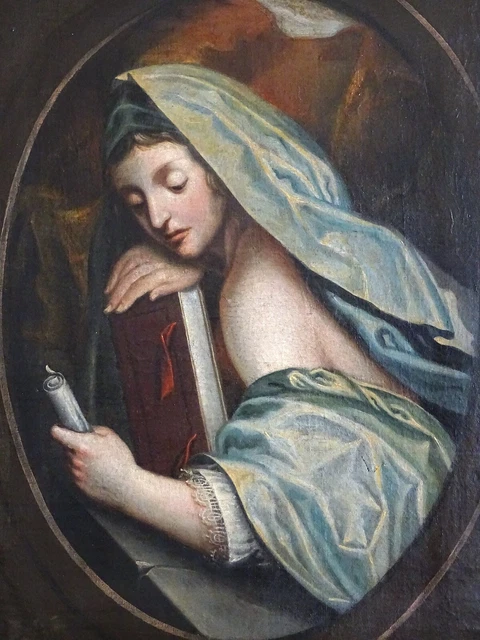 GRANDE & BELLE Peinture Romantique-Xix-La Redemption De Marie Madeleine ...