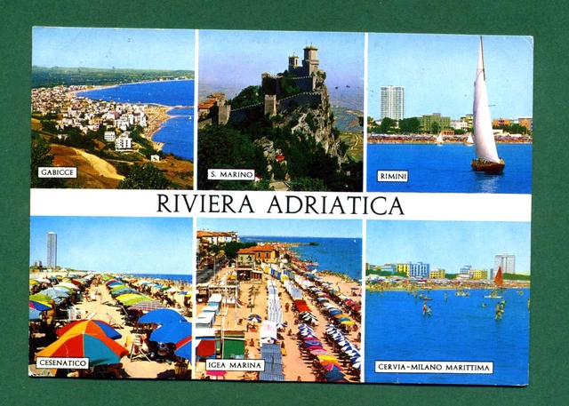 CARTOLINA RIVIERA ADRIATICA VEDUTINE postcard-carte postale cartoline ...